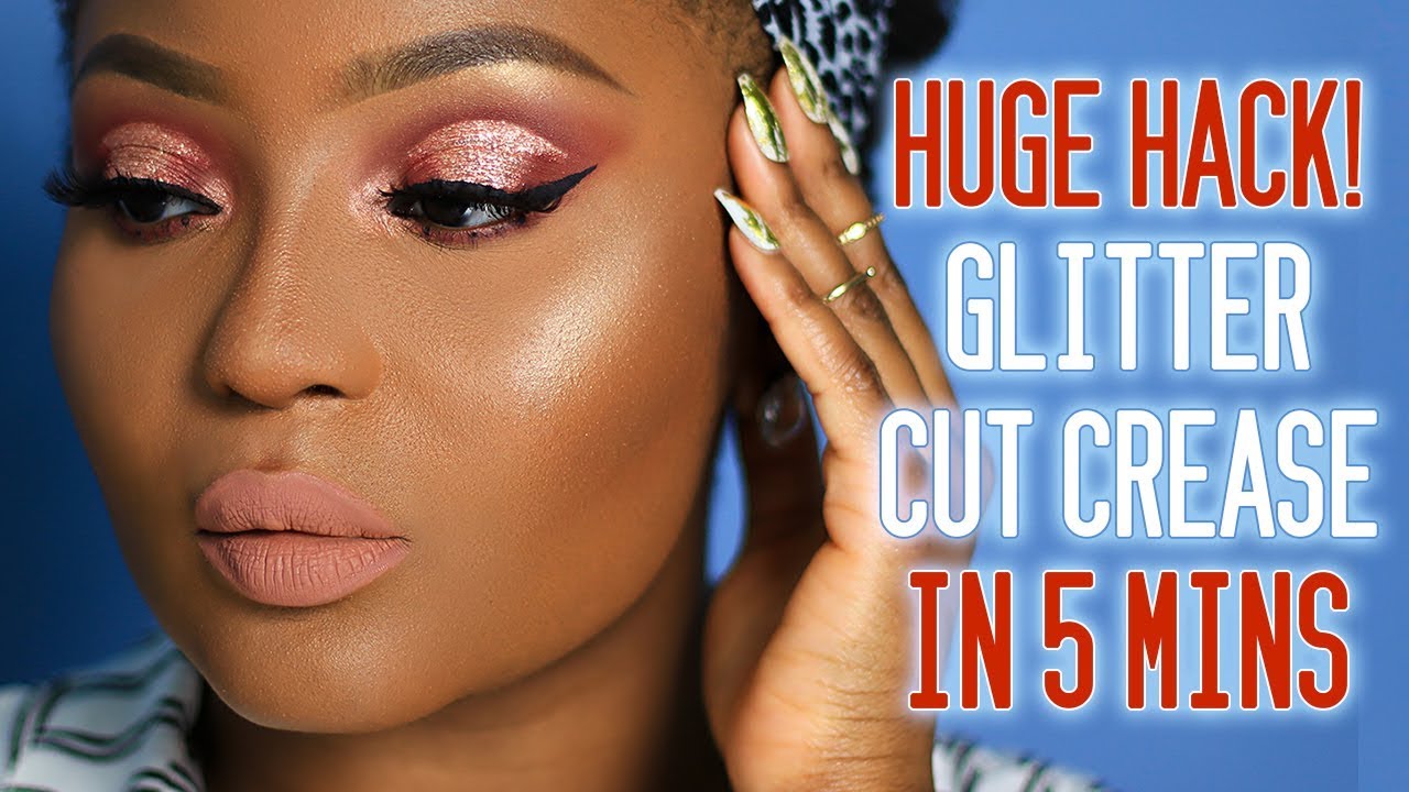Makeup Hack Glitter Cut Crease In 5 Minutes Youtube