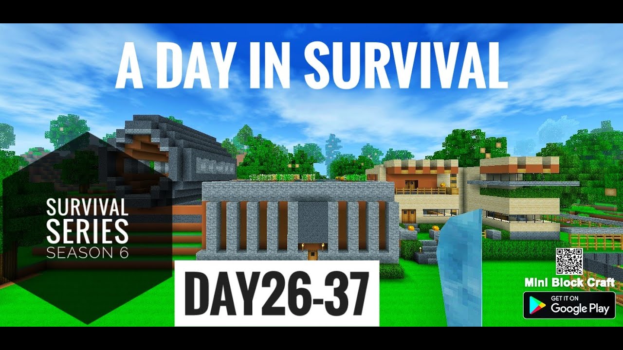 A day in Survival Update world Mini block craft - YouTube