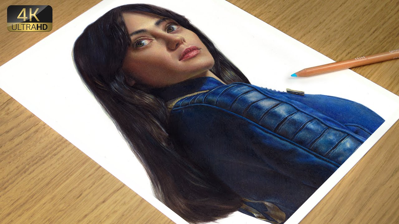 Colored Pencil Drawing Lucy MacLean-FALLOUT - YouTube