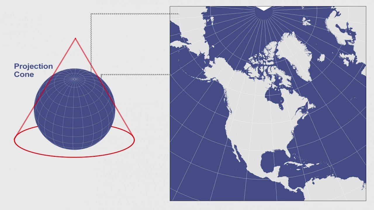 Conic Projection : Lambert, Albers and Polyconic - YouTube