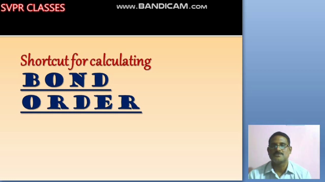 shortcut cut for calculating bond order (B.O) - YouTube