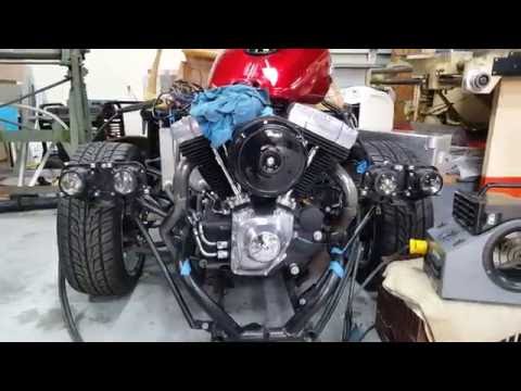 Corbin Merlin Roadster Trike - First Engine Test Run - YouTube