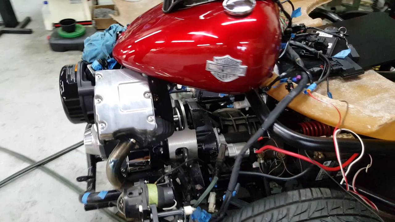 Corbin Merlin Roadster Trike - First Engine Test Run - YouTube