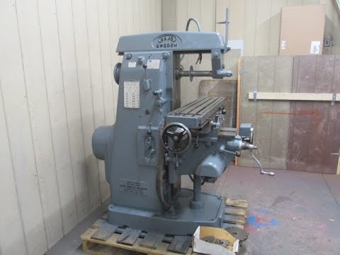 Sajo Sweden Model PF-52 Horizontal Milling Machine Mill 9" x 42" - YouTube