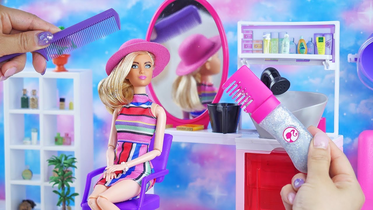 [FAST EDIT] Barbie Dolls Hair Style Salon | Lame Decoration Hair Cut ...