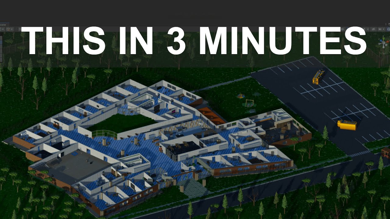 Building A Highschool in Unity in 3 Minutes - YouTube