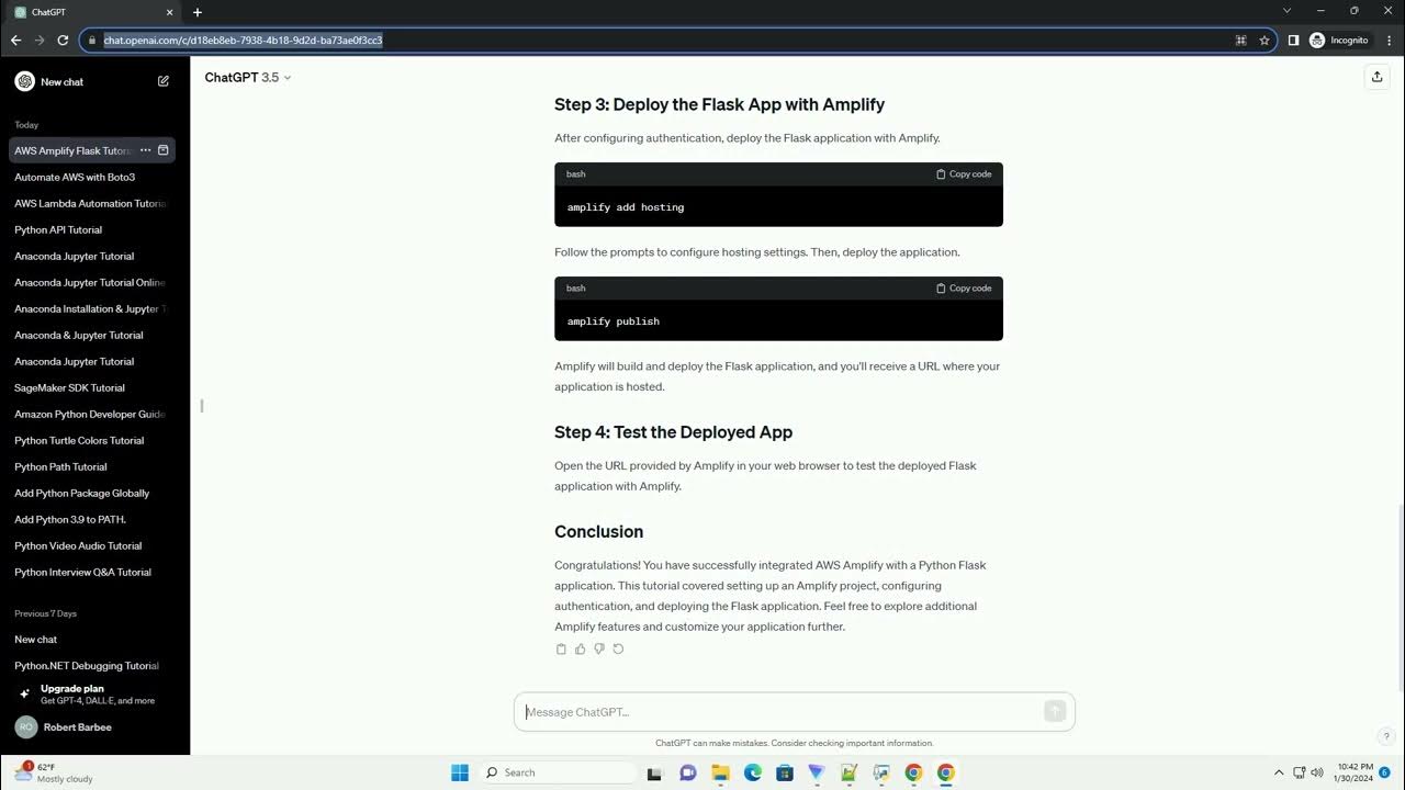 aws amplify python flask - YouTube