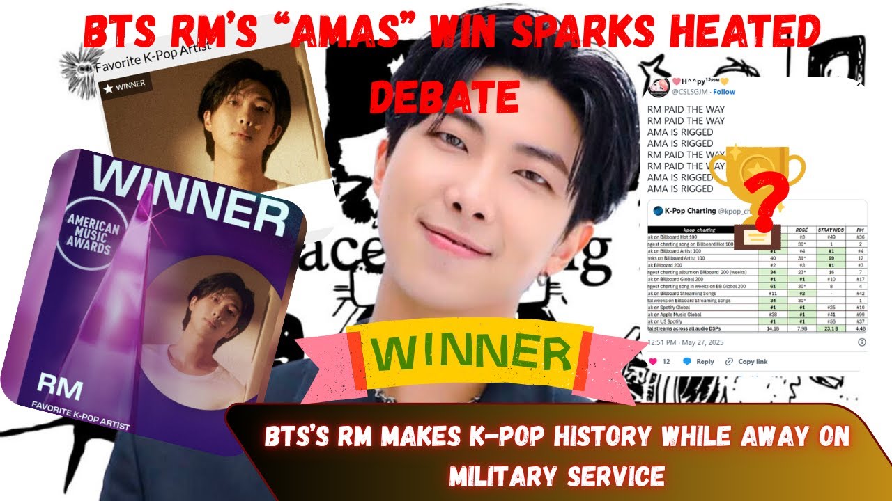 RM Makes K-Pop History with AMA Win During Military Service! BTS RM’s ...