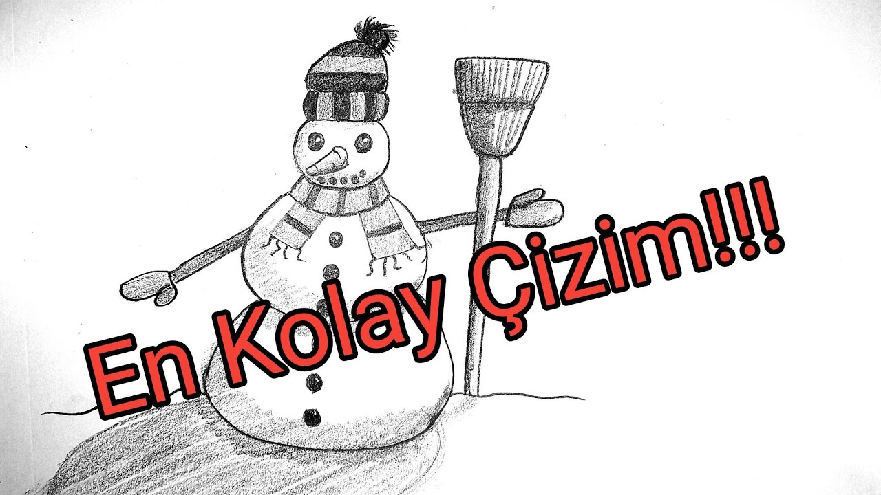 ⛄ ️Enn Basit Kardan Adam Çizimi-🌨️ ️ Karakalem Kardan adam Resmi⛄ ️ ...