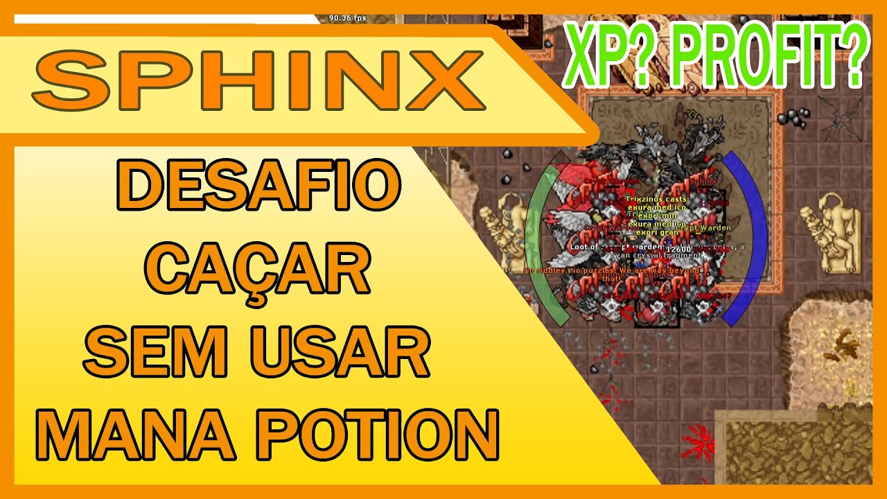TIBIA - DESAFIO SPHINX HUNT SEM USAR MANA POTIONS - YouTube