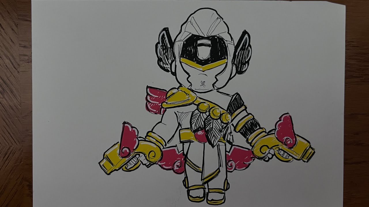 How to Draw Dark Angel Colt { Brawl Stars Dark Angel Skin Colt Drawing ...