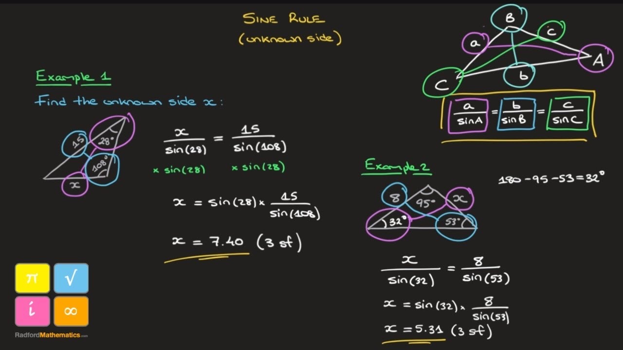 Sine Rule for Unknown Side Lengths - Formula and Worked Examples - YouTube