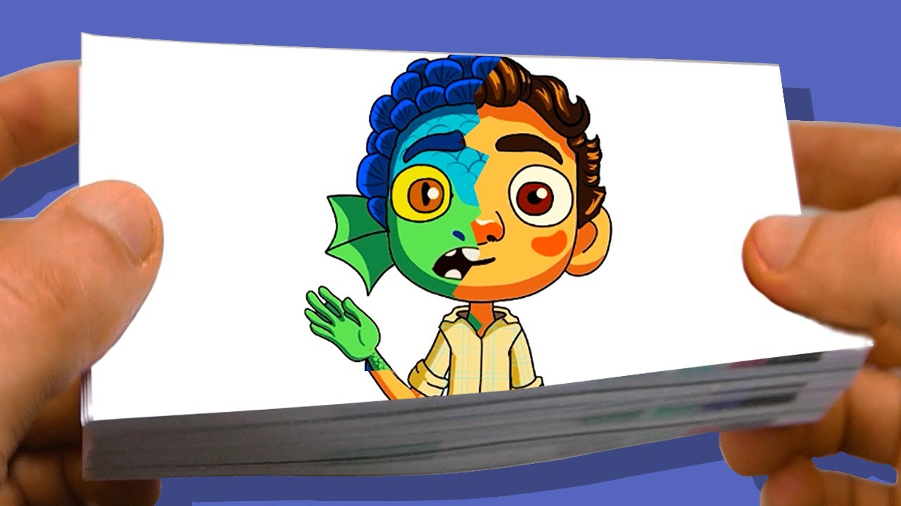 Luca transforms into a Sea Monster | Flipbook Animation - YouTube