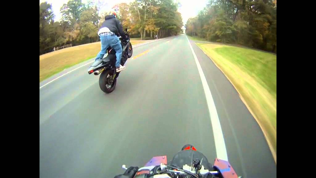 GO PRO WHEELIE ON STRECHED GSXR 750 AND R1 RAVEN - YouTube