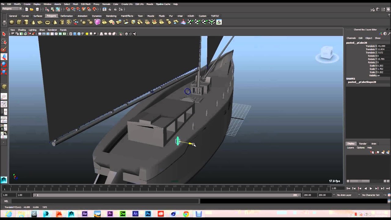 Modeling a Boat in Maya- Designing Keel and Banisters - YouTube