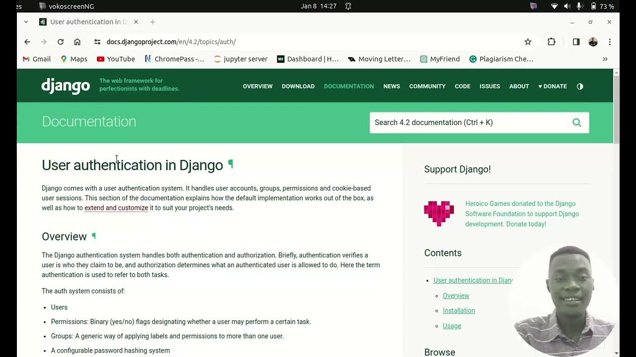 User Authentication in django part 1 /4: registration, login, change password - YouTube