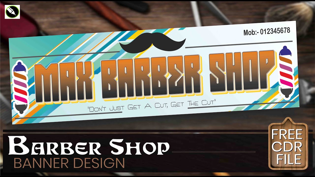 **Creative Barber Shop Banner Design in Corel DRAW X9 || @designer ...