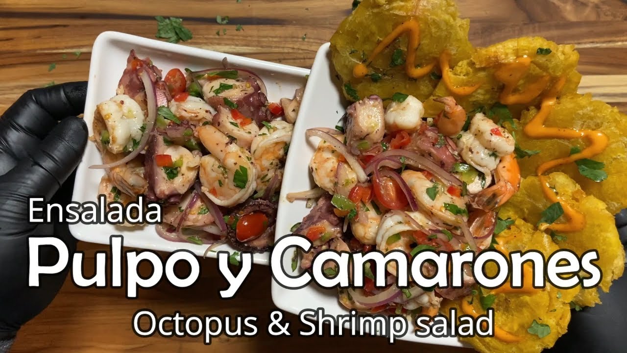 Ensalada de Pulpo y Camarones estilo Puerto Rico (how to make Puerto ...