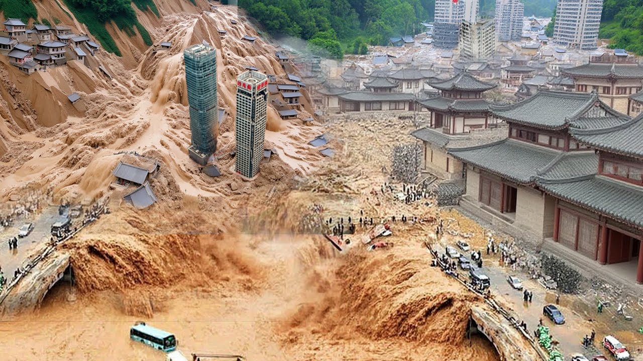 CHINA IS BEING DESTROYED: Floods Devour Cities, Buildings Fall, Bridges ...