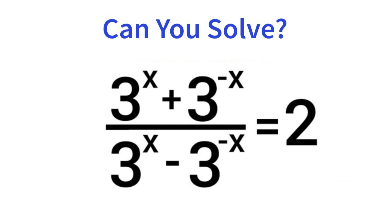 A Nice Exponential Equation. Nice algebra problem. - YouTube