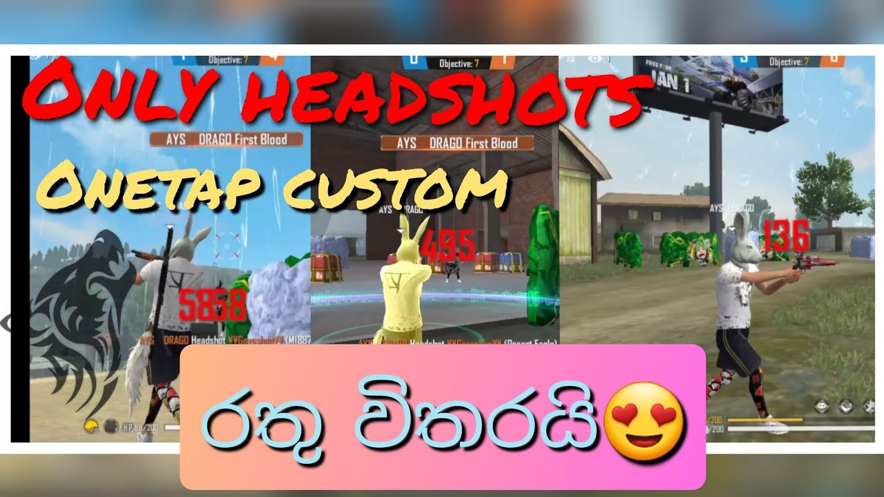 One tap custom match free fire | legendary battle in free fire | only ...