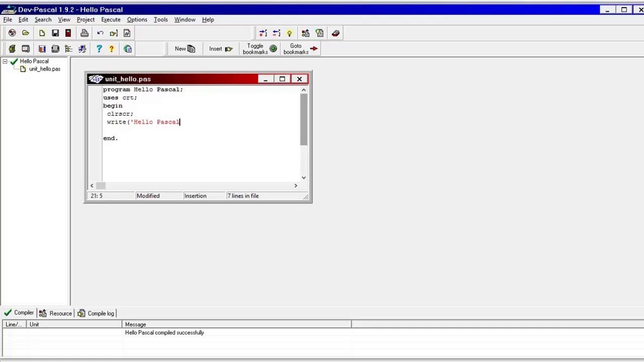INSTALASI HELLO PASCAL Dev-pas - YouTube