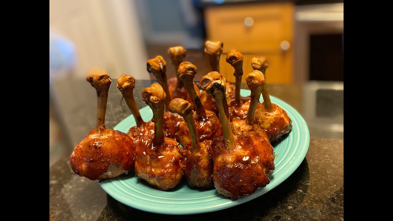 Smoked Chicken Lollipops... or Candy Apple Chicken Legs? - YouTube