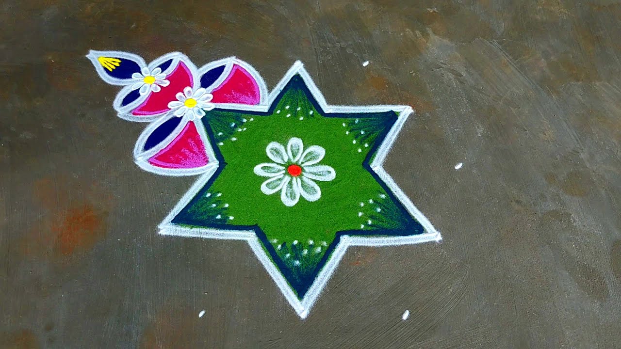 Karthigai deepam vilakku kolam rangoli designs with colours🌹deepam ...