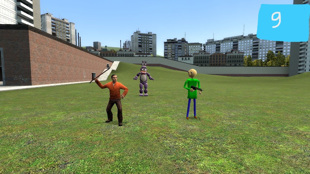 me and baldi got chase by bonnie in gmod - YouTube