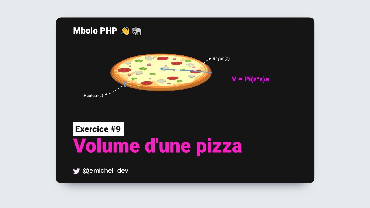 Exercice corrigé 9 : Programme qui calcule le volume d'une pizza ...