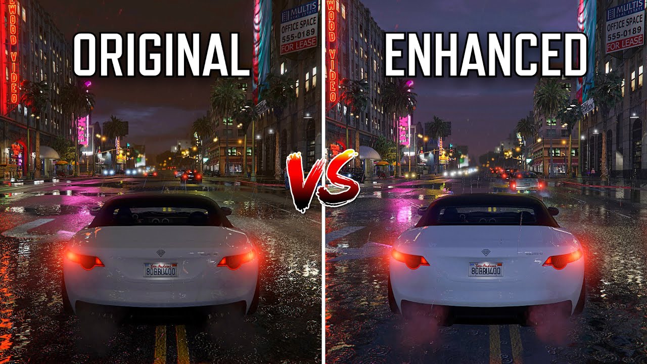 GTA V - Original VS Enhanced - PC New Update Side by Side Comparison ...