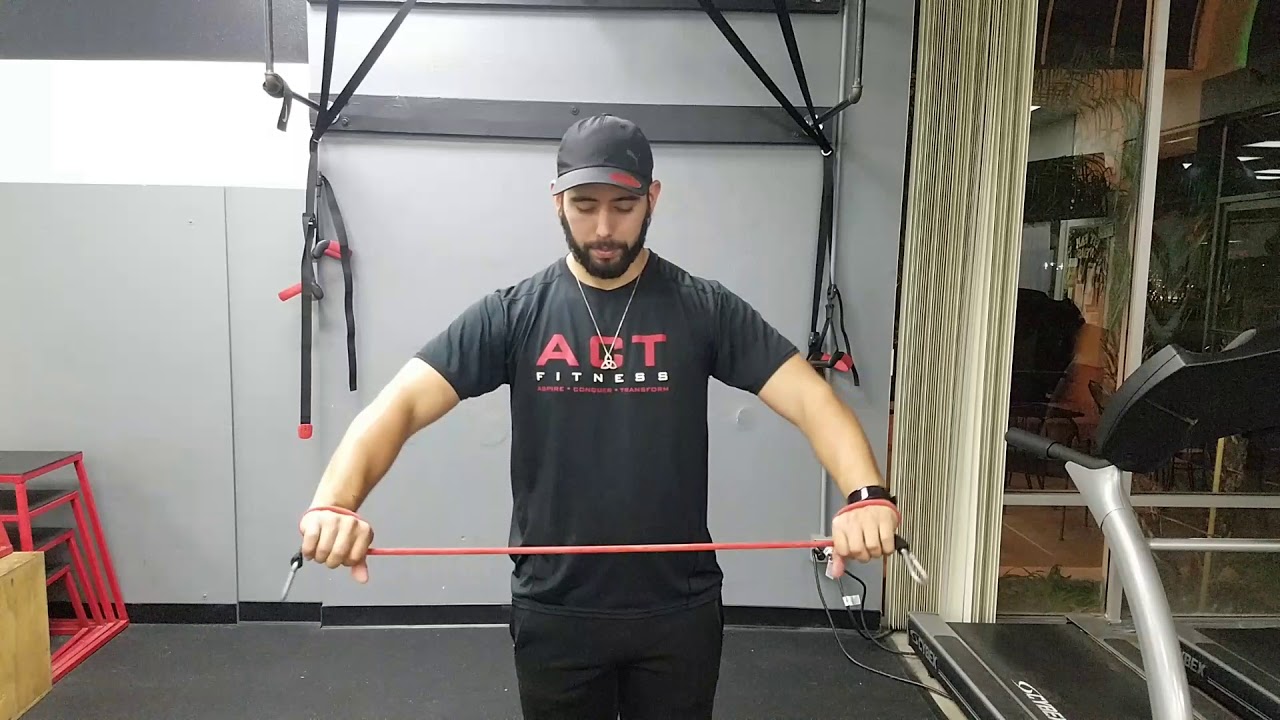 How To Resistance Band Shoulder Dislocate - YouTube