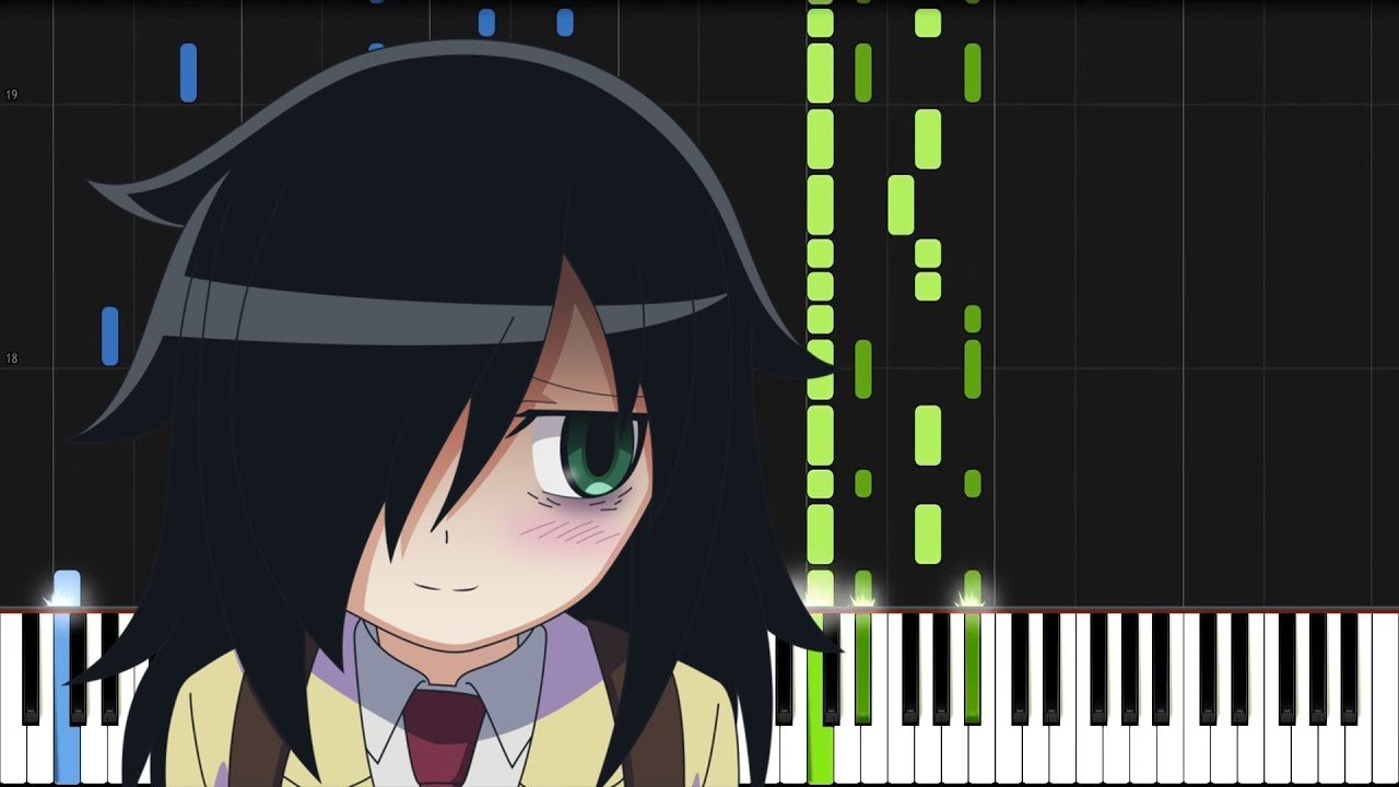 WataMote - Opening (Piano Tutorial) [Synthesia] - YouTube