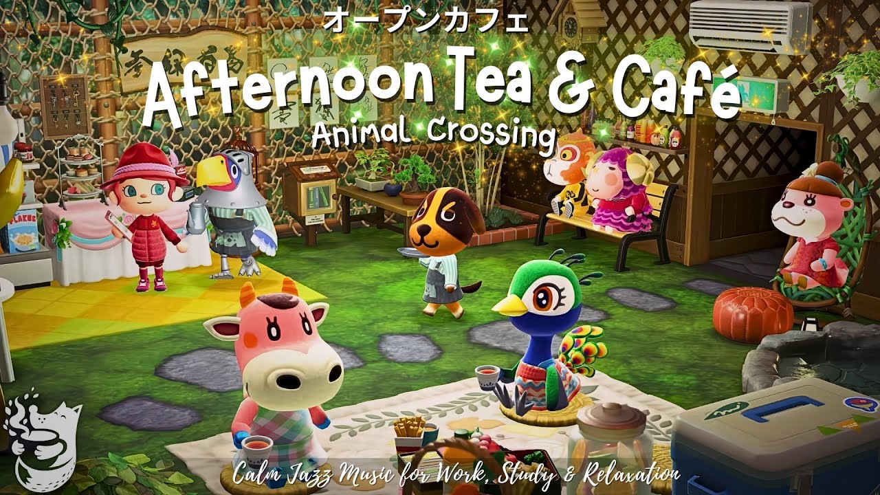 Animal Crossing Afternoon Tea & Café 🏡 Calm Jazz Music for Work, Study ...