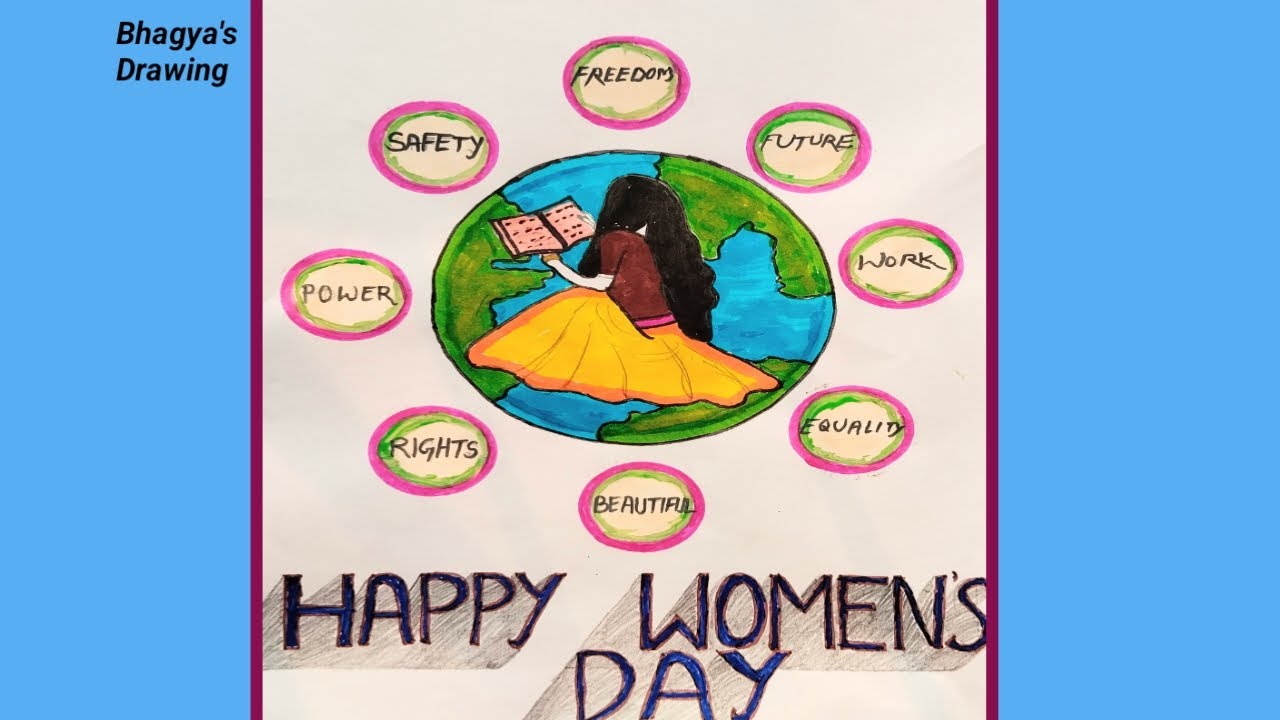 Women's Day Drawing|Easy Women's Day Drawing|International Women's Day ...
