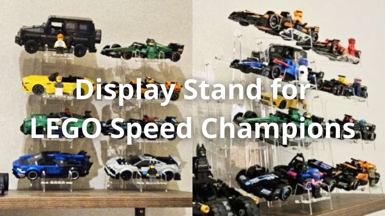 Display Stand for LEGO Speed Champions with Stud Minifigures - YouTube