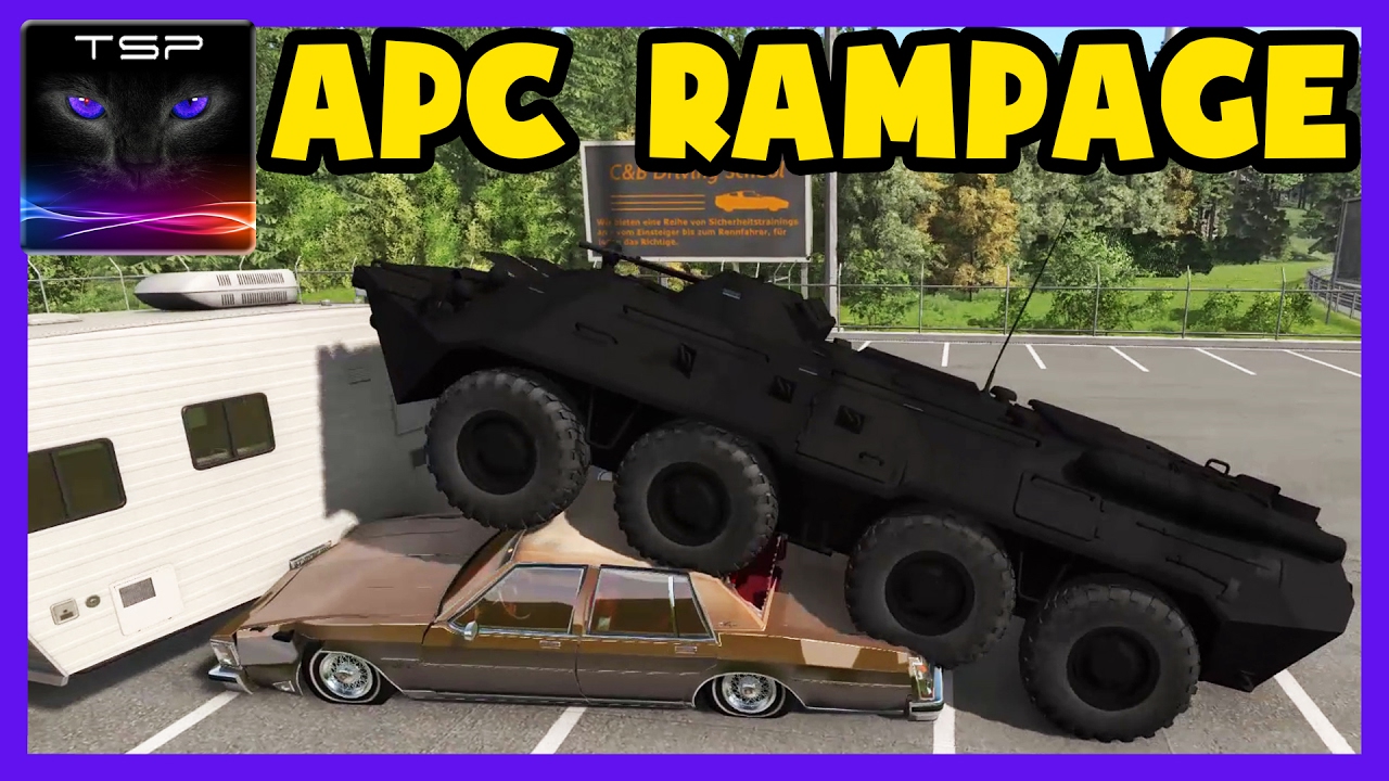 BeamNG drive - BTR-80 Stealth APC on RAMPAGE, Crushing Cars [10.Mar ...