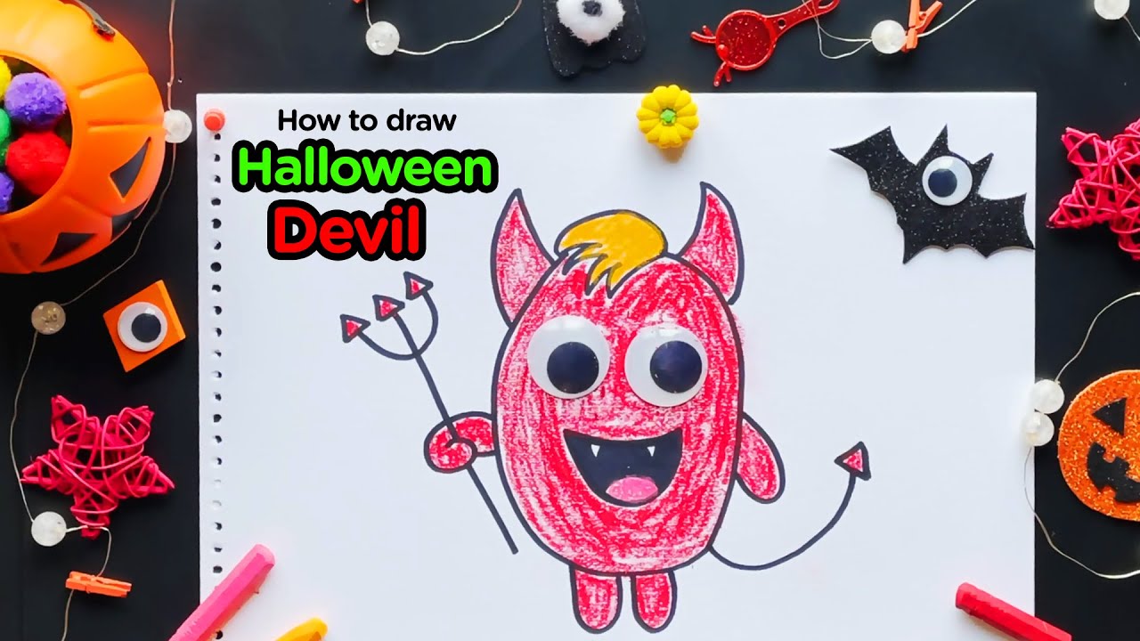 How to draw Halloween Devil 😈🎃| Draw | Learn | Fun - YouTube