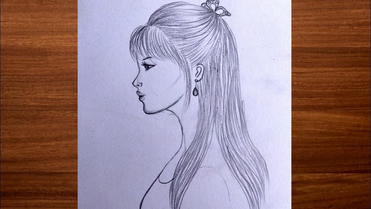 Very easy girl drawing for beginners step by step - How to draw a girl ...