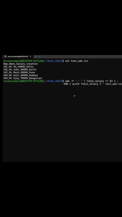 Unix Basics Awk Frequently Used Commands Text Processing Reporting Unix Shorts Youtube