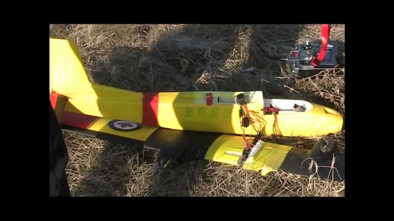 RC plane MPX Multiplex TwinStar2 beginner flight and crash / maiden ...