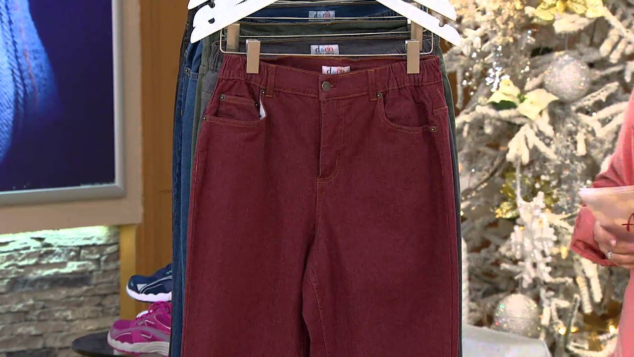 Denim & Co. Petite Classic Waist Rain Wash Stretch Denim 5 Pocket Jeans ...