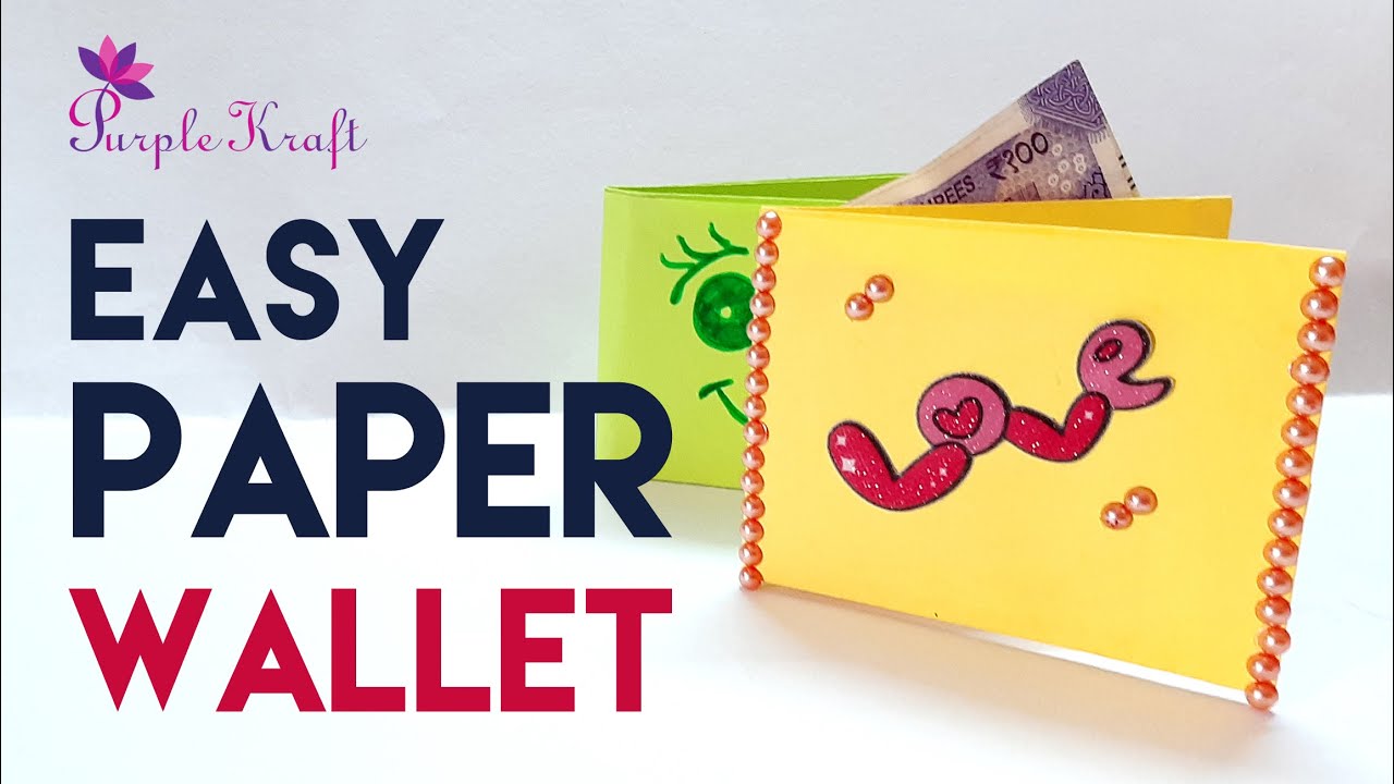 Cute paper wallet | Easy paper wallet | DIY mini paper wallet | Purple ...