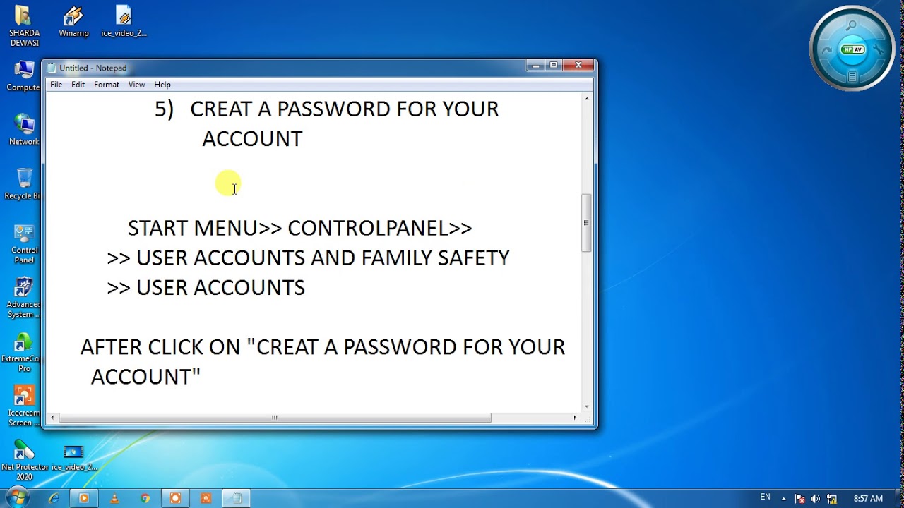 How to creat password in your pc/ computer me password kese lagaye ...