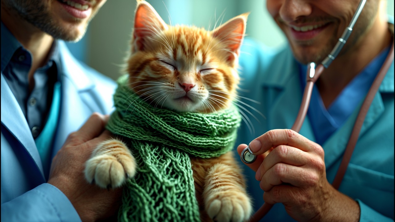 🐱 Watch How This Baby Cat Makes Everyone at The Vet Smile! ️ #cute ...