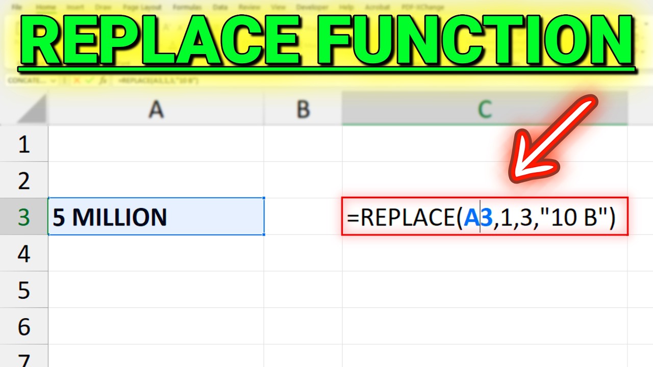 How to Use REPLACE Function in Excel - YouTube