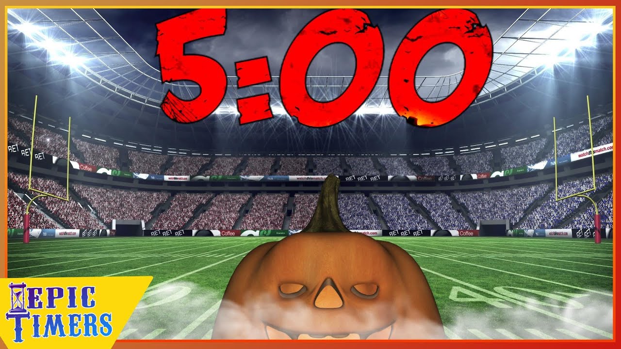 5 Minute Halloween timer at a football game with music and a “Jack-O ...