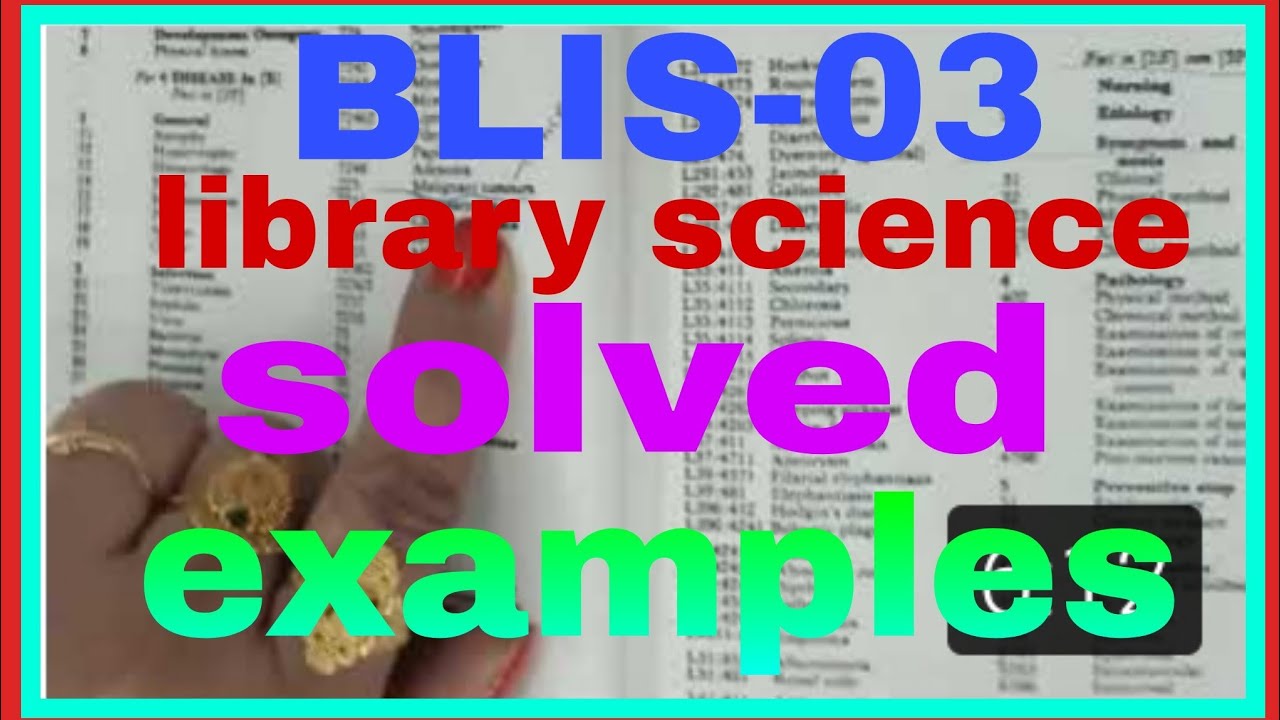 VMOU IGNOU BLIS-03, DLIS-02 CC library science main class solved ...