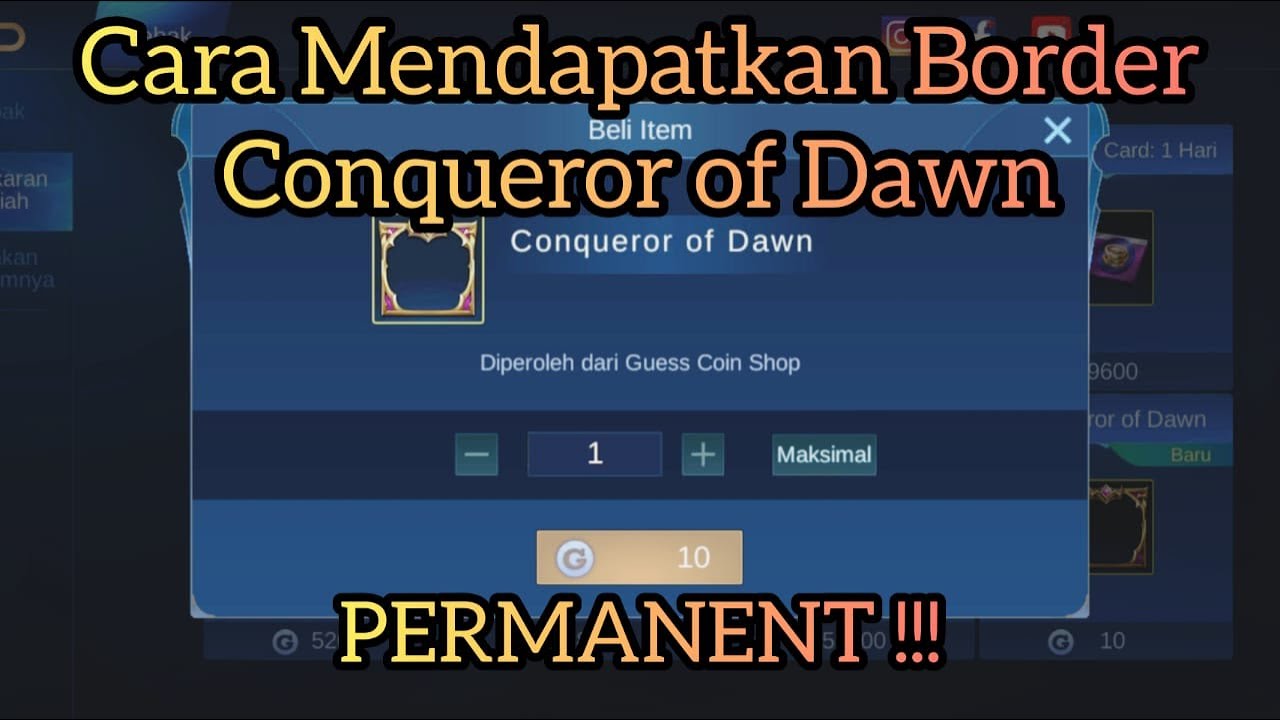 Cara Mendapatkan Border Conqueror of Dawn Permanent - Border Gratis ...