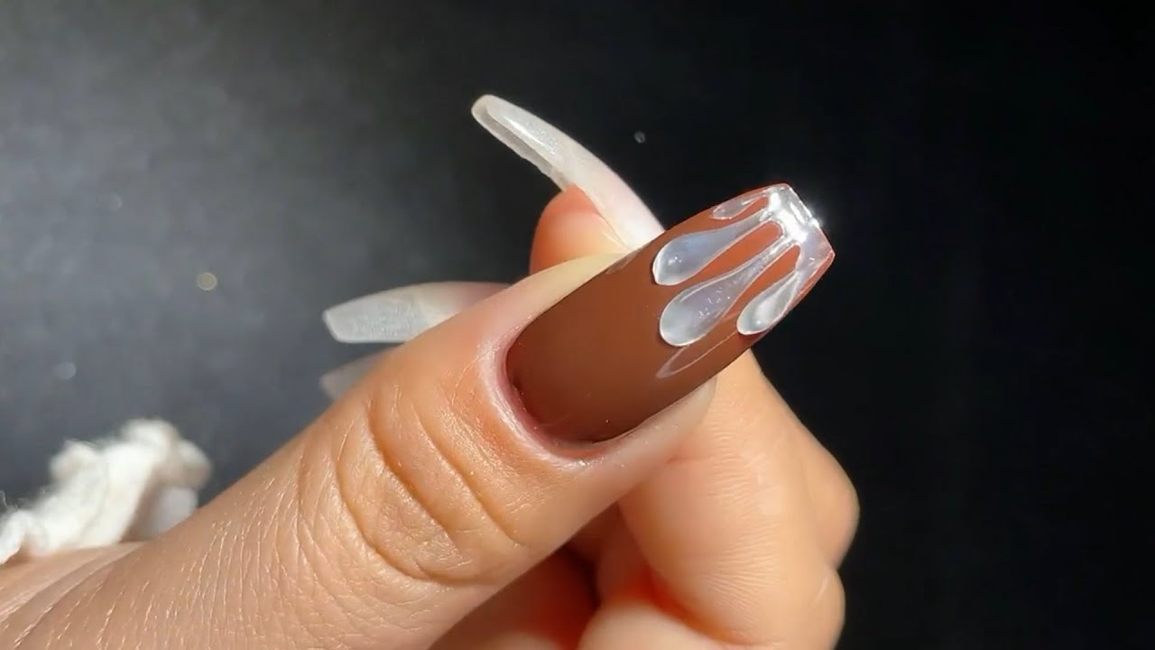 Water Drop Nails Design Polygel Nail Extension NailArtistKim - YouTube